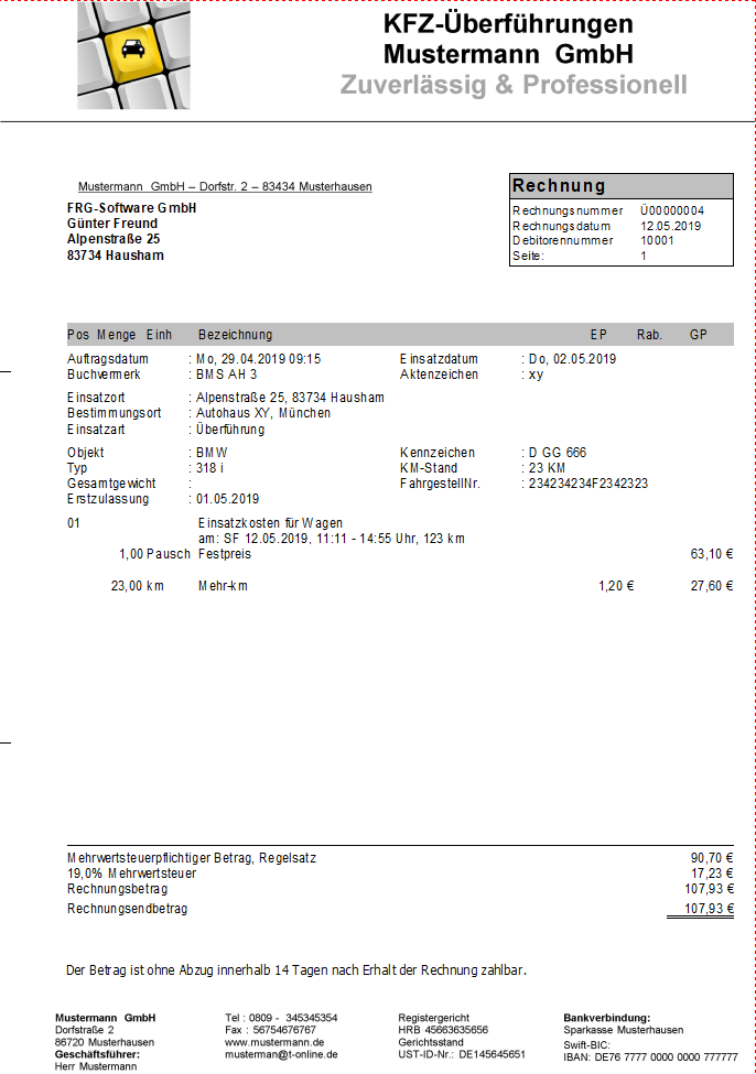 Modul KFZ-Überführungen